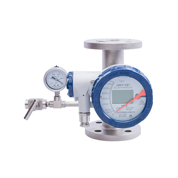 Metal Tube Rotor Flow Meter With Pressure Gauge And LCD Display For Gas ...